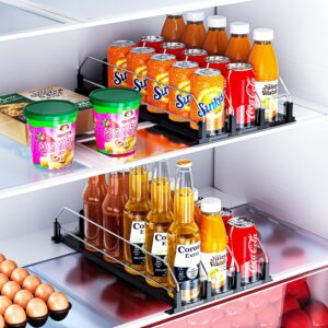 ZIJIN Drink Organizer for Fridge, 3 Rows Refrigerator Drink Organizers