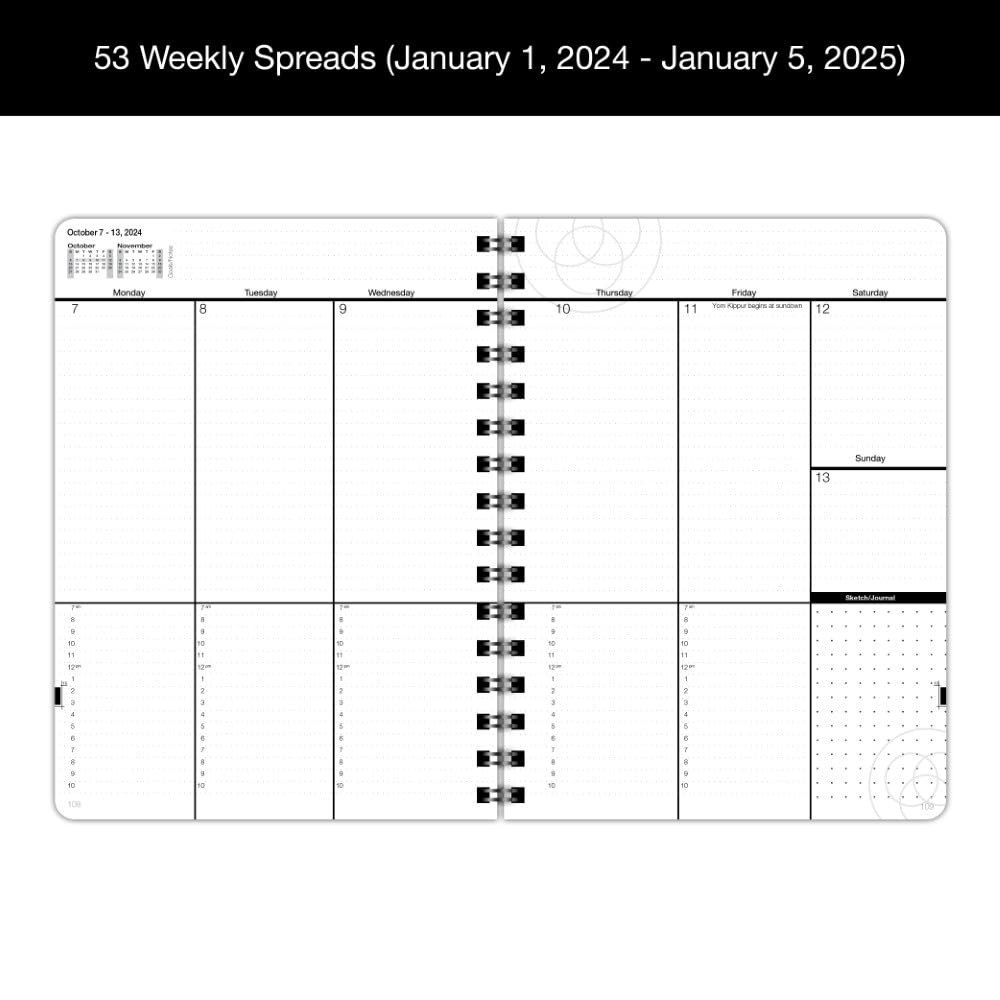 Dated Minimalist DayPlanner - 12 Monthly Calendar Overview, to-do Lists, Weekly and Daily Planning (6.625 by 9 inches), 2024 Coffee Minimalist