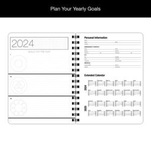 Dated Minimalist DayPlanner - 12 Monthly Calendar Overview, to-do Lists, Weekly and Daily Planning (6.625 by 9 inches), 2024 Coffee Minimalist