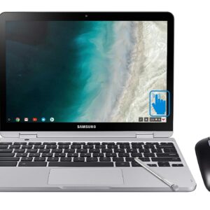 Samsung Chromebook Plus V2 XE521QAB-M02US Light Titan 2-in-1 Laptop (Celeron 3965Y, 4GB RAM, 64GB eMMC SSD, Intel HD 615, 12.2" Touch FHD (1920x1080), Webcam, Chrome OS) with Dock and Wireless Mouse