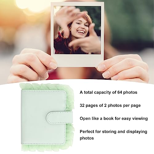 Camera Picture Album, High Transparency 64 Pockets Light Buckle Design Mini Film Photo Album for Display (Green)