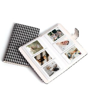 Mini Photo Album, 96 Capacity PU Leather Camera Picture Book Stylish for Business Cards