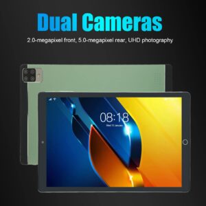 DAUZ HD Tablet, 8800mAh Green 10.1 Inch Tablet Front 200w Rear 500w for Study for Android 12 (US Plug)