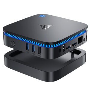 kamrui ak1 plus mini pc with windows 11, intel 12th alder lake n95 (up to 3.4ghz), mini desktop computers 8gb ddr4 256gb ssd support 4k display, wifi/bt 4.2 for business, office, home server