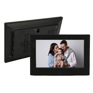 Digital Picture Frame, Background Music Digital Photo Frame HD 1080P 7 Inch Calendar Function for Party (US Plug)