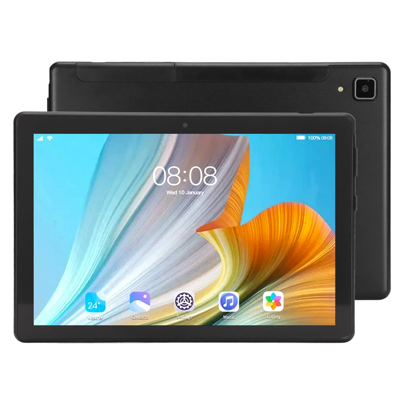 DAUZ 8.1 Inch Calling Tablet Black HD Tablet 4GB 64GB for Android 12 for Gaming (US Plug)