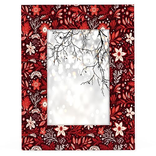 cfpolar 4x6 Inch Environmentally Friendly Wood Photo Frame With High-Definition Acrylic Board For Table Top Display And Wall Mounting Photo Frame File Frames Red Flower Cluster