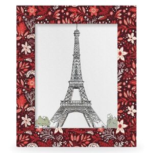 cfpolar 4x6 Inch Environmentally Friendly Wood Photo Frame With High-Definition Acrylic Board For Table Top Display And Wall Mounting Photo Frame File Frames Red Flower Cluster