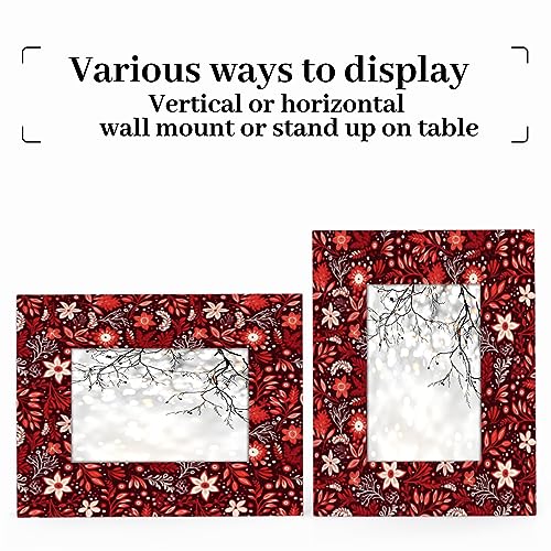 cfpolar 4x6 Inch Environmentally Friendly Wood Photo Frame With High-Definition Acrylic Board For Table Top Display And Wall Mounting Photo Frame File Frames Red Flower Cluster