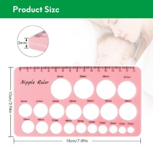 Nipple Measurement Tool for Flanges, Flange Sizing Kit, Flange Size Measure for Nipples, Nipple Sizer for Flanges, Nipple Flange Measuring Tool, Nipple Ruler for Breast Pump Flange Sizing Kit (Pink)