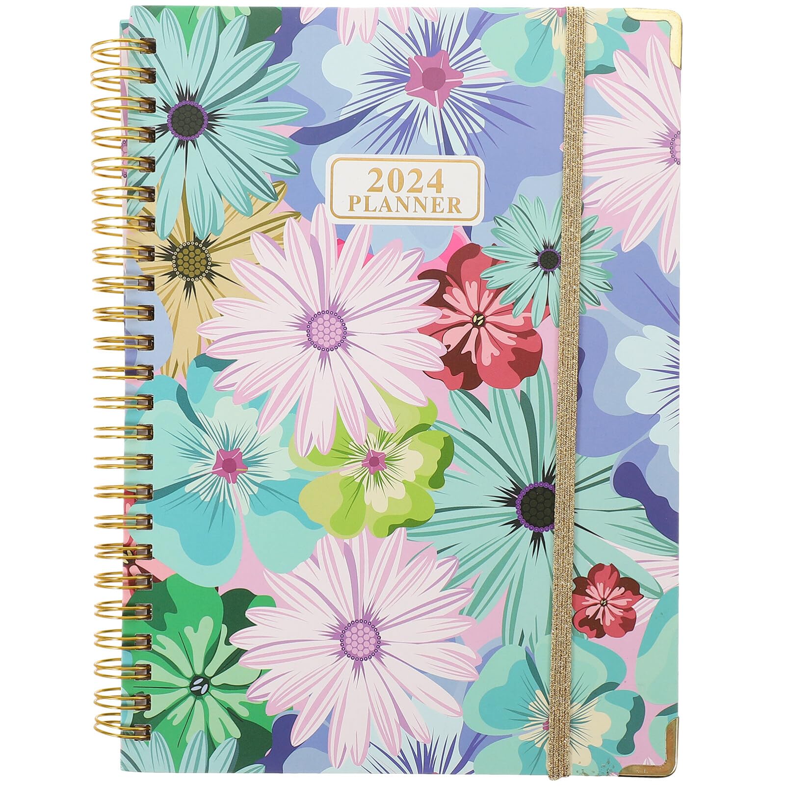 Kisangel 2024 Planner Notebook Calendar Schedule Notepad Spiral Binding Note Book Productivity Organizer for Home Classroom Office Supplies 2024.1-12