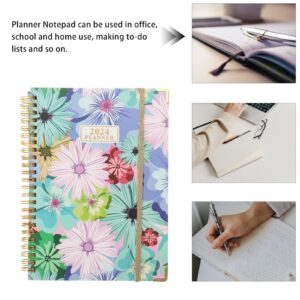 Kisangel 2024 Planner Notebook Calendar Schedule Notepad Spiral Binding Note Book Productivity Organizer for Home Classroom Office Supplies 2024.1-12