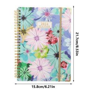 Kisangel 2024 Planner Notebook Calendar Schedule Notepad Spiral Binding Note Book Productivity Organizer for Home Classroom Office Supplies 2024.1-12