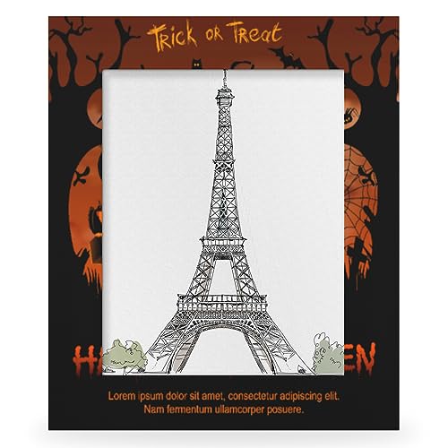 POFATO Happy Halloween Night Pumpkin Red Moon11x14 Picture Frame Wood Photo Frame for Tabletop Display Wall Mount Picture Frame Display 11 x 14 Inch Photo Wall Decor Home Gift Frames