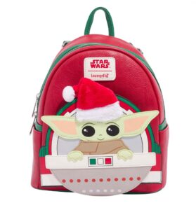 loungefly star wars santa grogu mini-backpack - entertainment earth exclusive