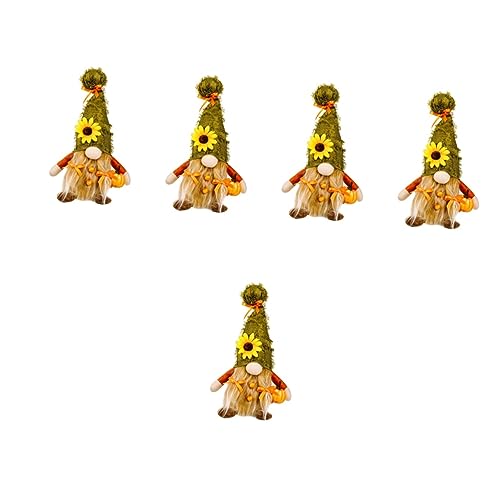 BESTOYARD 5pcs Hug Pumpkin Rudolph Tiered Tray Fall Decor for Home Gnomes Plush Gnome Doll Decors Autumn Elf Dwarf Fall Gnomes Decorations for Home Christmas Gnomes Foam Hat Halloween