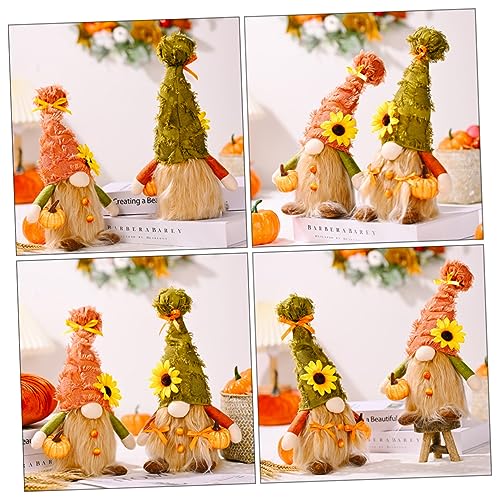 BESTOYARD 5pcs Hug Pumpkin Rudolph Tiered Tray Fall Decor for Home Gnomes Plush Gnome Doll Decors Autumn Elf Dwarf Fall Gnomes Decorations for Home Christmas Gnomes Foam Hat Halloween