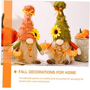 BESTOYARD 5pcs Hug Pumpkin Rudolph Tiered Tray Fall Decor for Home Gnomes Plush Gnome Doll Decors Autumn Elf Dwarf Fall Gnomes Decorations for Home Christmas Gnomes Foam Hat Halloween