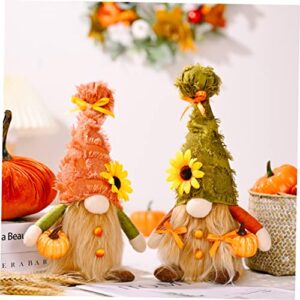 BESTOYARD 5pcs Hug Pumpkin Rudolph Tiered Tray Fall Decor for Home Gnomes Plush Gnome Doll Decors Autumn Elf Dwarf Fall Gnomes Decorations for Home Christmas Gnomes Foam Hat Halloween