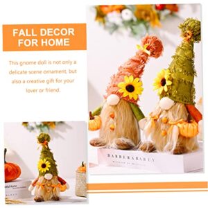 BESTOYARD 5pcs Hug Pumpkin Rudolph Tiered Tray Fall Decor for Home Gnomes Plush Gnome Doll Decors Autumn Elf Dwarf Fall Gnomes Decorations for Home Christmas Gnomes Foam Hat Halloween