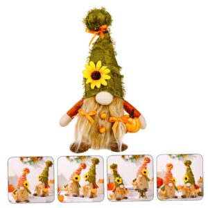 Abaodam 4pcs Hug Pumpkin Rudolph Harvest Festival Gnome Decors Decorative Dolls Swedish Gnomes Plush Harvest Gnome Dinning Table Decor Fall Table Decorations Gravel Trinkets Halloween