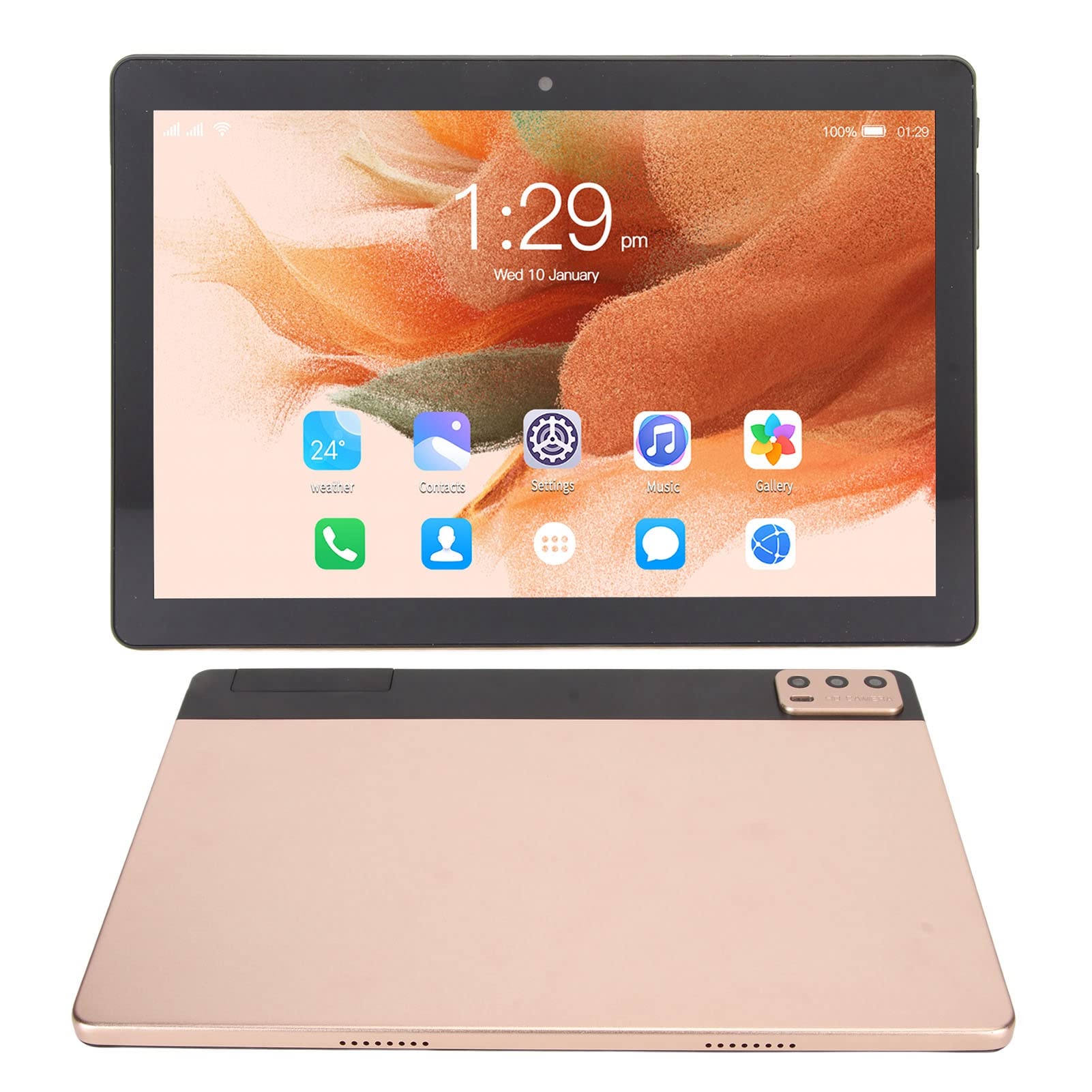 Honio Tablet Office 10.1 Inch FHD Gold Color HD Tablet 5G WiFi 4G LTE School (US Plug)