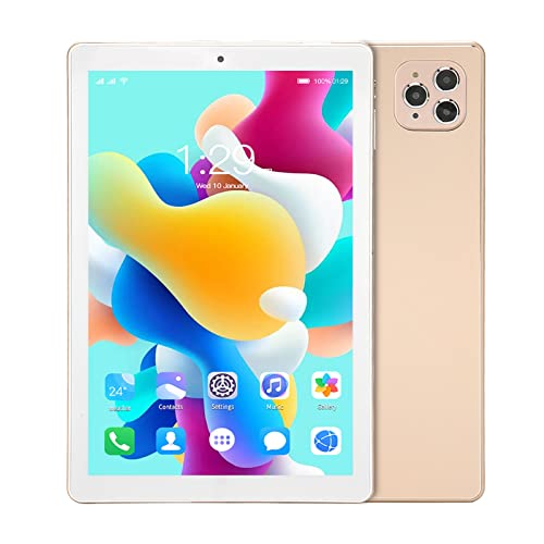 Honio Tablet, 4GB RAM 64GB ROM 10.1 Inch 2 in 1 Tablet Front 8MP Rear 16MP Octa Core Processor Sensitive Stylus 5G Dual WiFi (Gold)