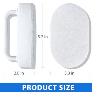 Lumkew Handle Bath Tub Scrubber, Non Scratch Bathroom Scouring Pad, Bathtub Scrubber Soap Scum Remover for Shower Tile Grout Sink Pool Step & Corner, Heavy Duty Cleaning Sponge Scrub, 2 PCS