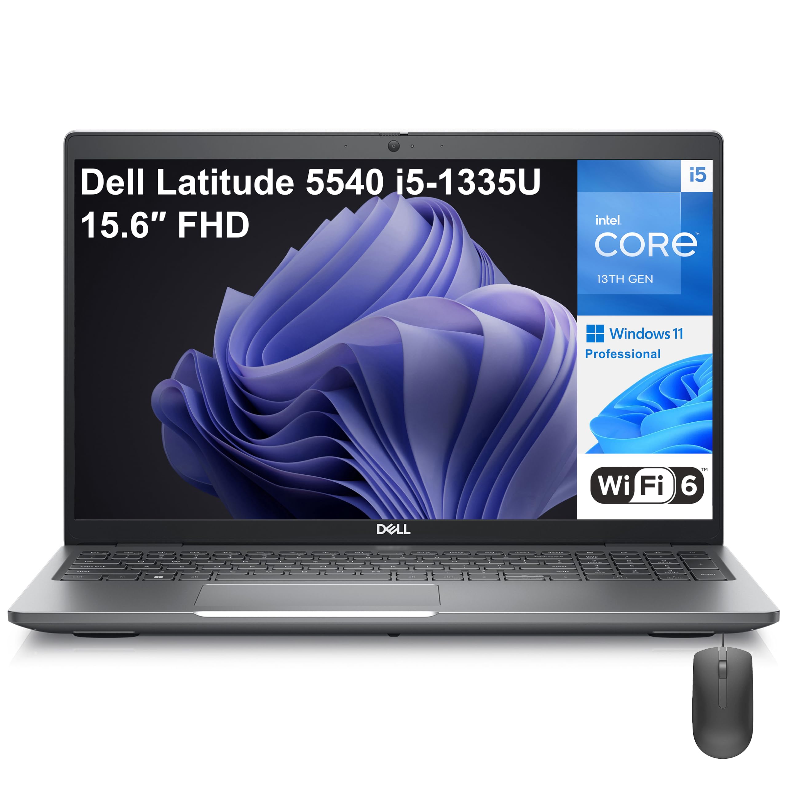 Dell Latitude 5000 5540 15.6" FHD Business Laptop Computer, 13th Gen Intel 10-Core i5-1335U (Beat i7-1270P), 4GB DDR4 RAM, 512GB PCIe SSD, WiFi 6, Backlit Keyboard, Fingerprint Reader, Windows 11 Pro