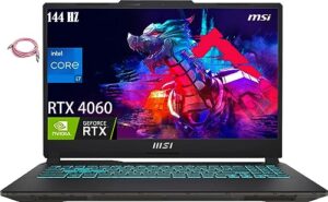 msi 2023 cyborg gaming laptop, 15.6" fhd 144hz fhd ips-type display, nvidia geforce rtx 4060,intel core i7-12650h, 64gb ddr5, 2tb pcie ssd, wi-fi 6, windows 11 home, backlit keyboard, black/oly