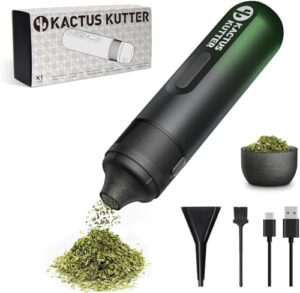 kactuskutter k1 electric spice grinder battery powered automatic portable for kitchen herb grinding - holds up to 1 gram (shadowed emerald)