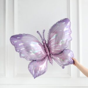 Purple Butterfly Balloons 4 Pieces 40inch Pink Purple Butterfly Foil Mylar Balloons for Butterfly Themed Party Wedding Birthday Baby Shower Party Decoration (Purple-4pcs)