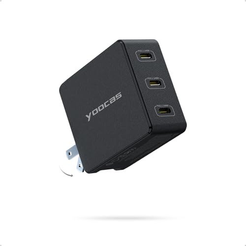 Yoocas 140W USB C Charger,MacBook Pro Charger with Gan+3-Port PD3.1,Laptop Foldable Wall Charger for Dell,Lenovo,Chromebook, Tablets, MacBook Air, iPad Pro, Galaxy S22/21, iPhone 15/14/Pro, Pixel.