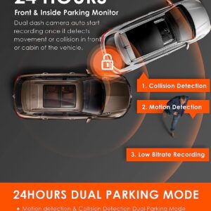 [ Bundle-3 Items: Vantrue N2S 4K GPS Dash Cam + 128GB SD Card + Hardwire Kits ] 4K Dash Cam with GPS, 4K Front and Inside Dash Cam, Infrared Night Vision, Dual Dash Cam for Uber Drivers