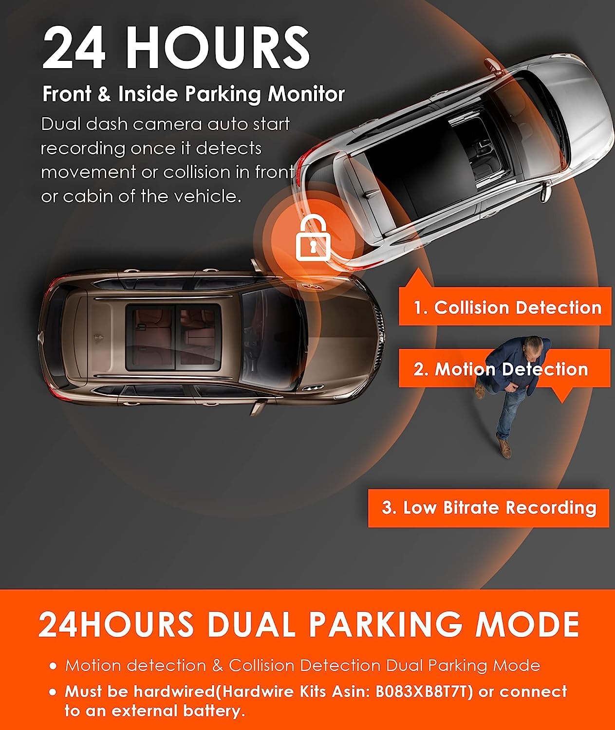 [ Bundle-3 Items: Vantrue N2S 4K GPS Dash Cam + 128GB SD Card + Hardwire Kits ] 4K Dash Cam with GPS, 4K Front and Inside Dash Cam, Infrared Night Vision, Dual Dash Cam for Uber Drivers