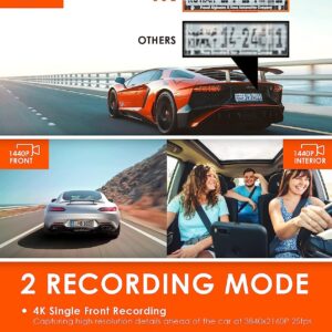 [ Bundle-3 Items: Vantrue N2S 4K GPS Dash Cam + 128GB SD Card + Hardwire Kits ] 4K Dash Cam with GPS, 4K Front and Inside Dash Cam, Infrared Night Vision, Dual Dash Cam for Uber Drivers