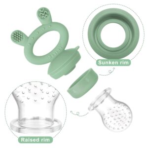 haakaa freeze-n-feed mini combo with silicone food feeder & silicone mini nibble tray|baby solid food self feeder|breastmilk popsicle mold storage & feeder for soothing baby gums 1 pk