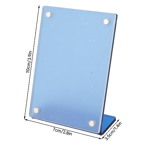 Self Standing Photo Frame, L Shaped Slanted Back Photo Frame 3 Inch Clear for Movie Tickets for Office (Blue)