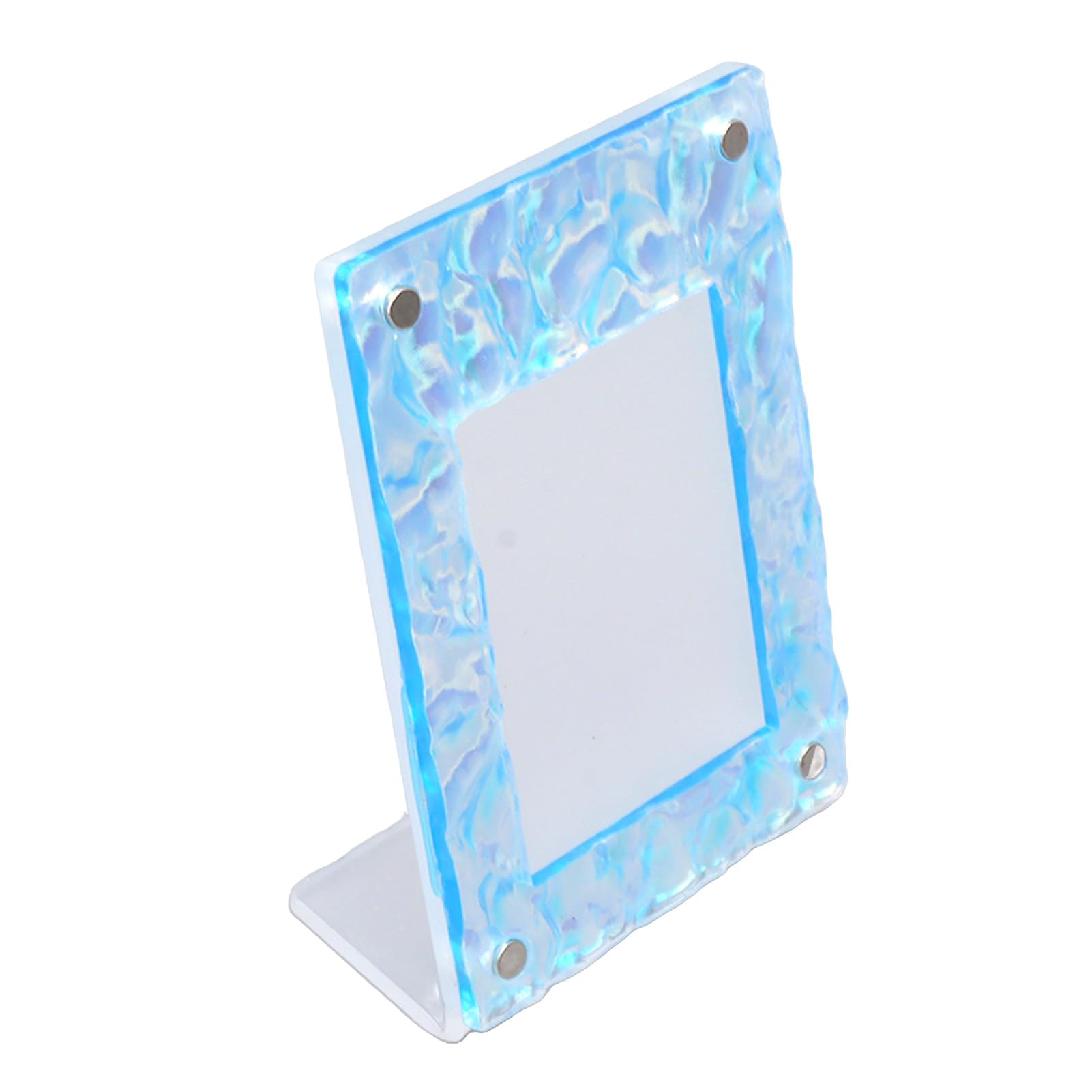 Desktop Picture Frame, Picture Frame Stable Placement Personalized Clear Acrylic Simple Cleaning for Home (Dazzling Color (Stone Head Pattern))