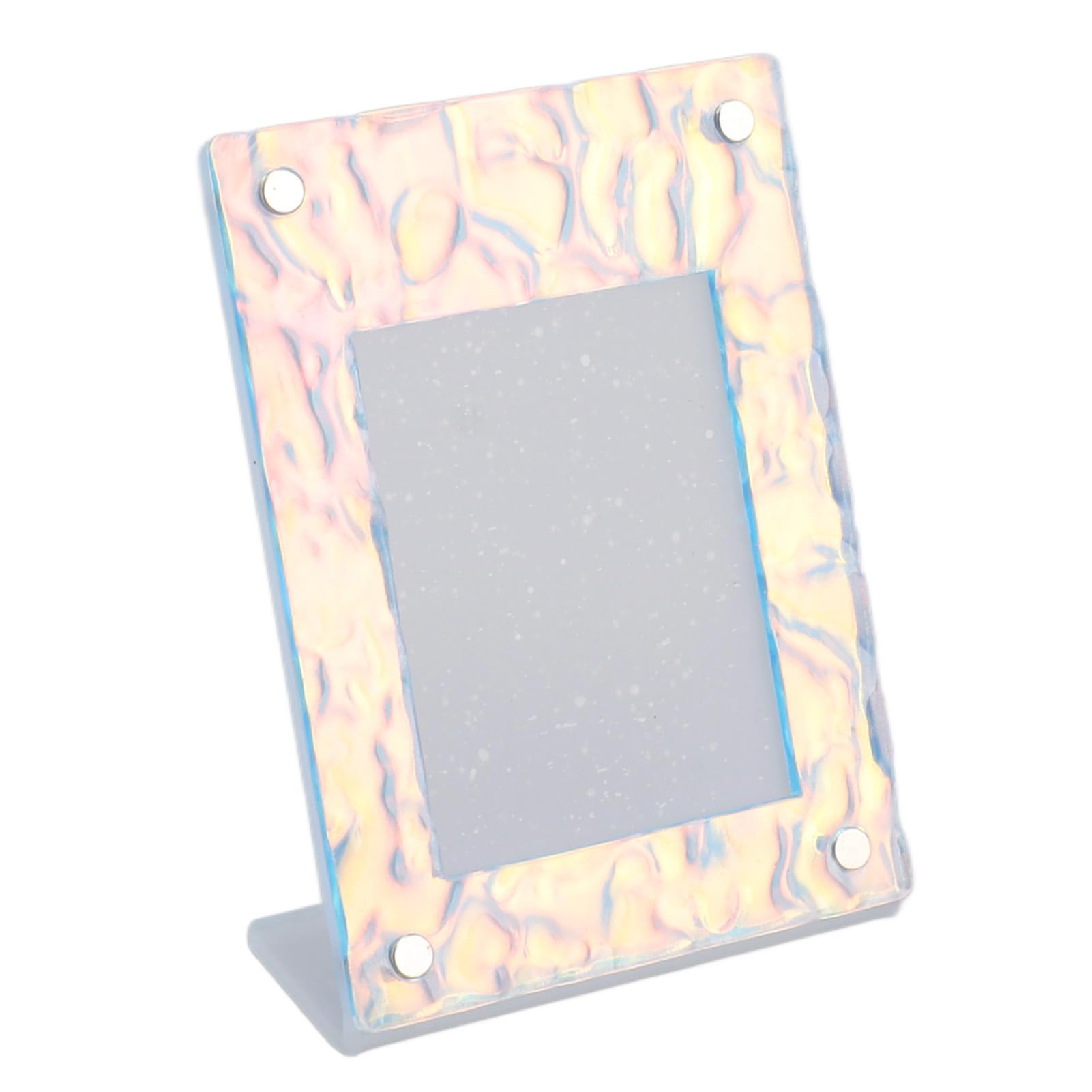 Desktop Picture Frame, Picture Frame Stable Placement Personalized Clear Acrylic Simple Cleaning for Home (Dazzling Color (Stone Head Pattern))