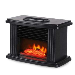 LyeXD 8.77" Electric Fireplace Infrared Stove Heater,1000W Freestanding Fireplace Heater w/Realistic 3D Dancing Flame Effect, Mini Burner Warmer Faux Fireplace w/Overheat Protection for Indoor Home