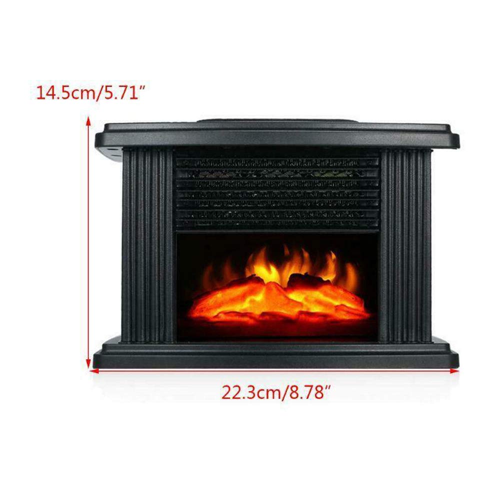 LyeXD 8.77" Electric Fireplace Infrared Stove Heater,1000W Freestanding Fireplace Heater w/Realistic 3D Dancing Flame Effect, Mini Burner Warmer Faux Fireplace w/Overheat Protection for Indoor Home