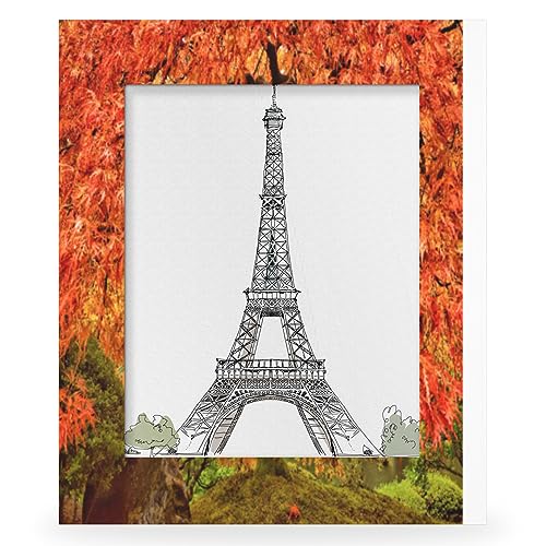 Gublec 4x6 Frame for Wall Decor Red Maple Tree Wood Photo Frame with High-Clarity Plexiglas Picture Frames for Farmhouse Living Room Office Desk