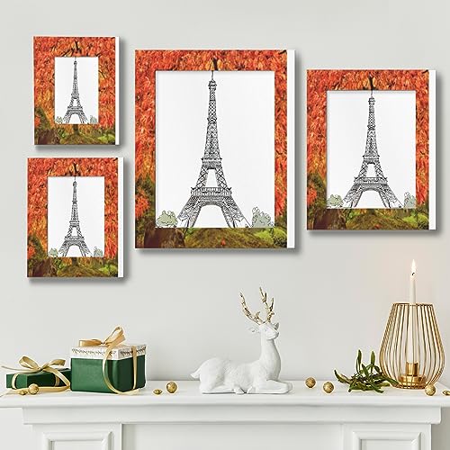 Gublec 4x6 Frame for Wall Decor Red Maple Tree Wood Photo Frame with High-Clarity Plexiglas Picture Frames for Farmhouse Living Room Office Desk