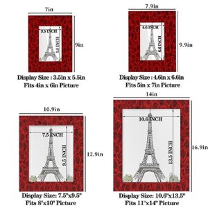 4x6 Picture Frame Red Roses Wood Photo Frames with Acrylic for Wall Mount & Table Top Display Picture Frames for Wall Decor