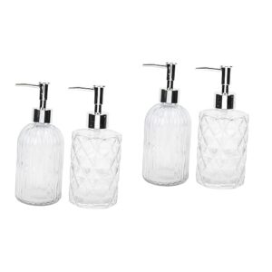 cabilock 4 pcs bottle set hand soap dispenser lotion container press-type bottle liquid container refillable bottle shampoo dispenser transparent travel bottle glass filling empty bottle