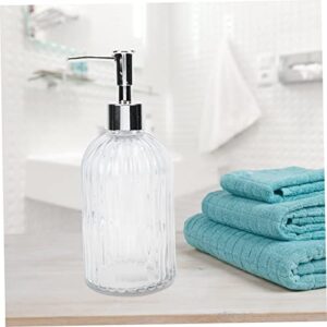 Cabilock 4 Pcs Bottle Set Hand Soap Dispenser Lotion Container Press-Type Bottle Liquid Container Refillable Bottle Shampoo Dispenser Transparent Travel Bottle Glass Filling Empty Bottle