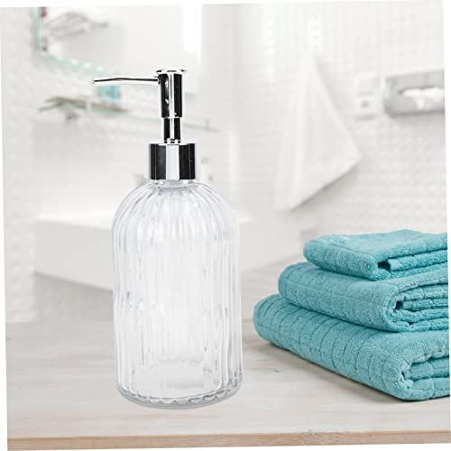 Cabilock 4 Pcs Bottle Set Hand Soap Dispenser Lotion Container Press-Type Bottle Liquid Container Refillable Bottle Shampoo Dispenser Transparent Travel Bottle Glass Filling Empty Bottle