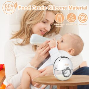 Toogel Wearable Breast Pump Hands Free: Wireless Breast Pump for Breastfeeding with 4 Modes & 12 Levels, Low Noise, Portable Electric Breast Pump with 19mm/21mm/24mm Flange, 210ml Capacity