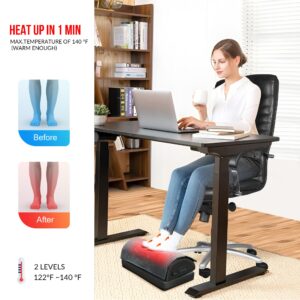 Snailax Foot Rest Under Desk for Office Use, Footrest Under Desk for Office Home Gaming Chair, Adjustable Height, Ergonomic Foot Warmer Massager for Back Hip Pain, Gifts for Mom Women Dad Men